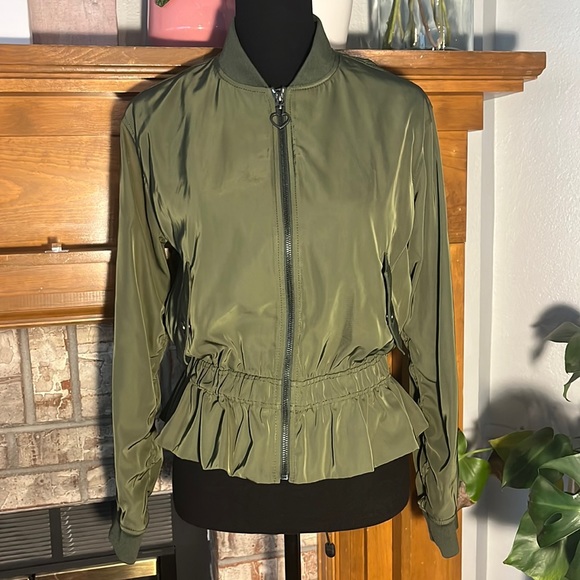 kate spade | Jackets & Coats | Kate Spade Twill Flounce Bomber Jacket ...